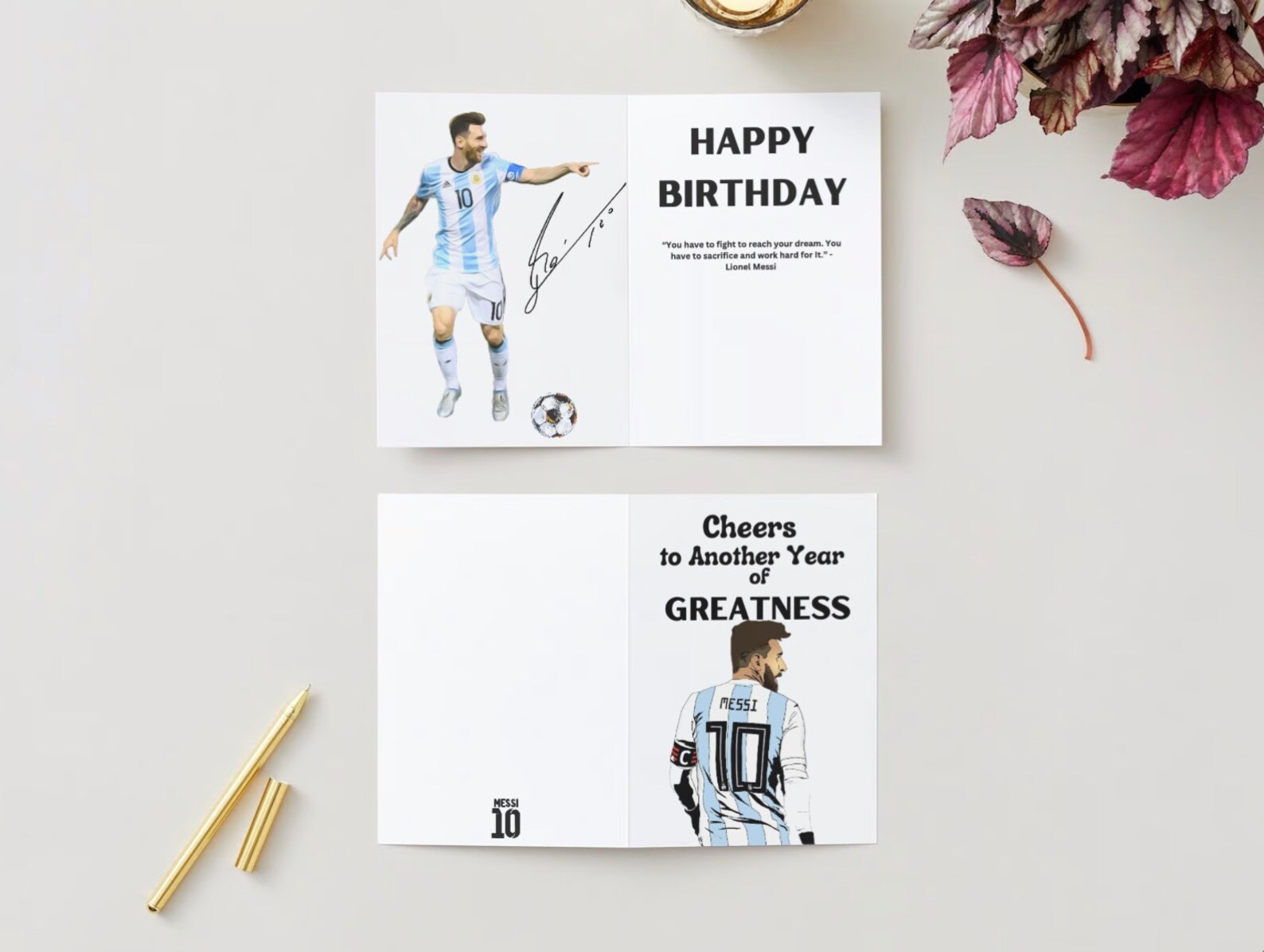 Lionel Messi Birthday Card, Another Year of Greatness PNG Instant ...