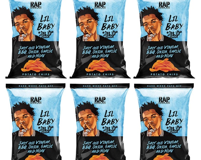 Rap Snacks Lil Baby All in Potato Chips 2.5 Oz Bags-pack of 6 - Etsy