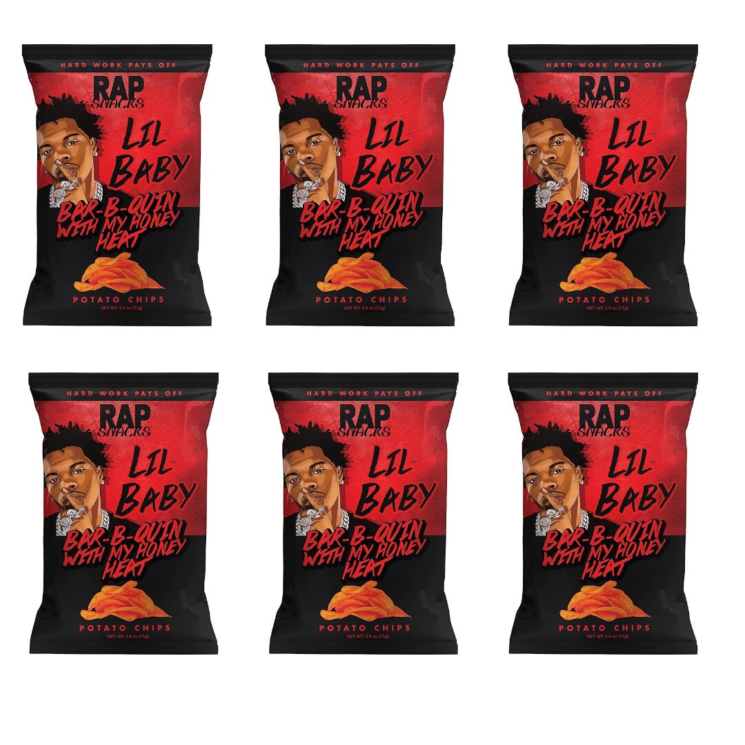 Rap Snacks Lil Baby Bar-b-quin' With My Honey Heat Potato Chips 2.5 Oz ...
