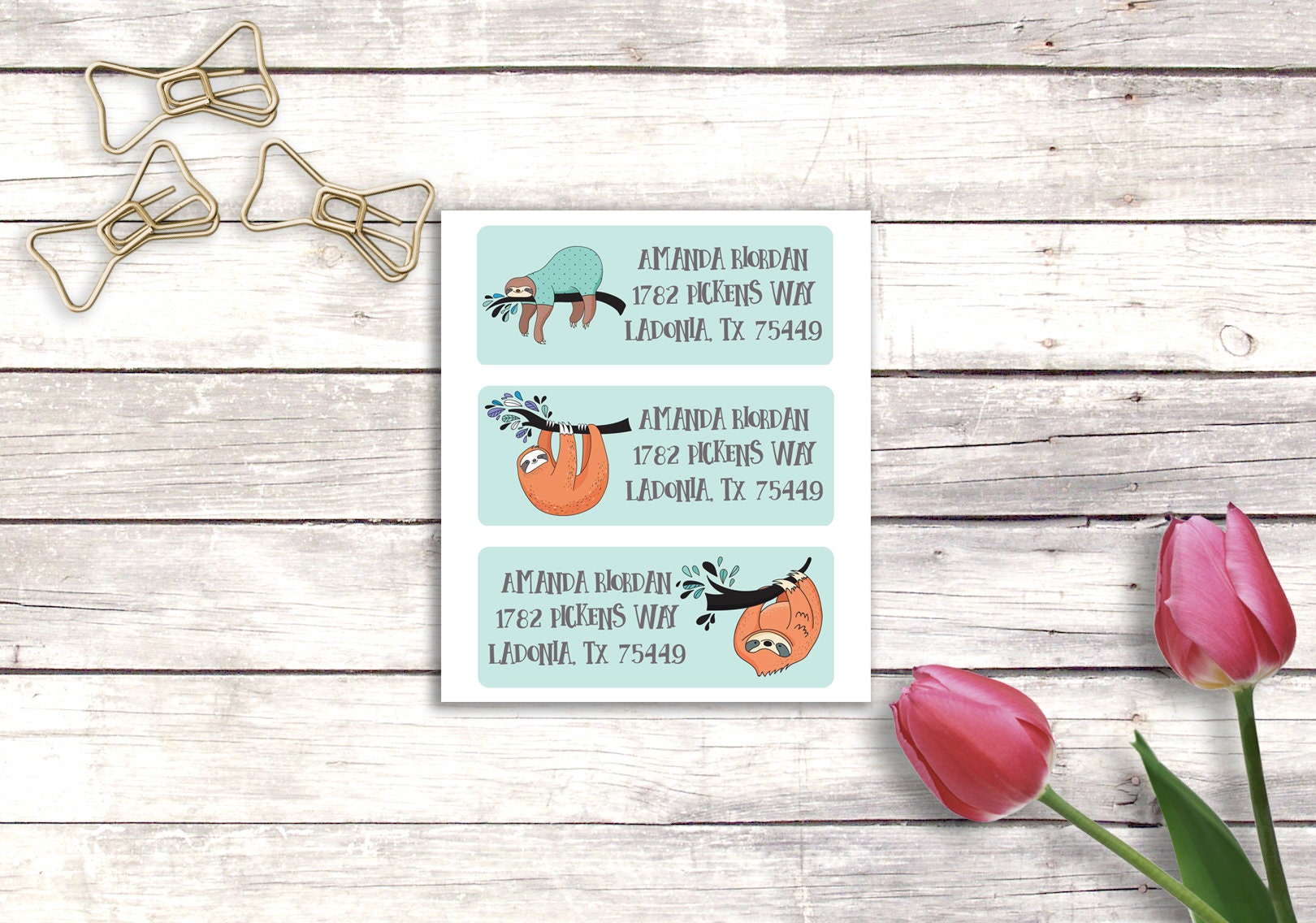 Address Labels - Personalized Address Label - Sloth - Sloths - Cute ...