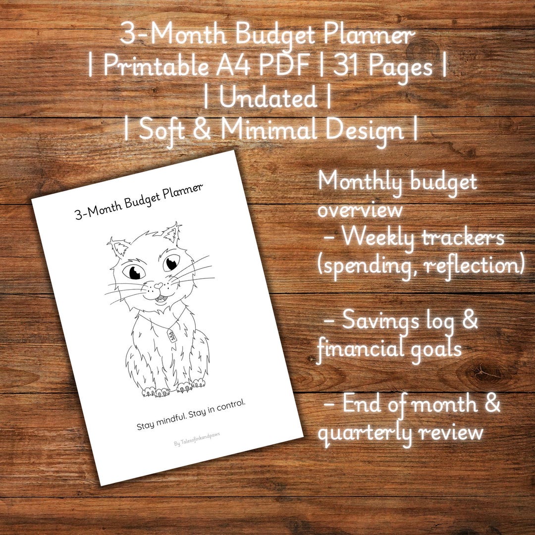 3-month Budget Planner – Printable Money Tracker (A4 PDF) - Etsy