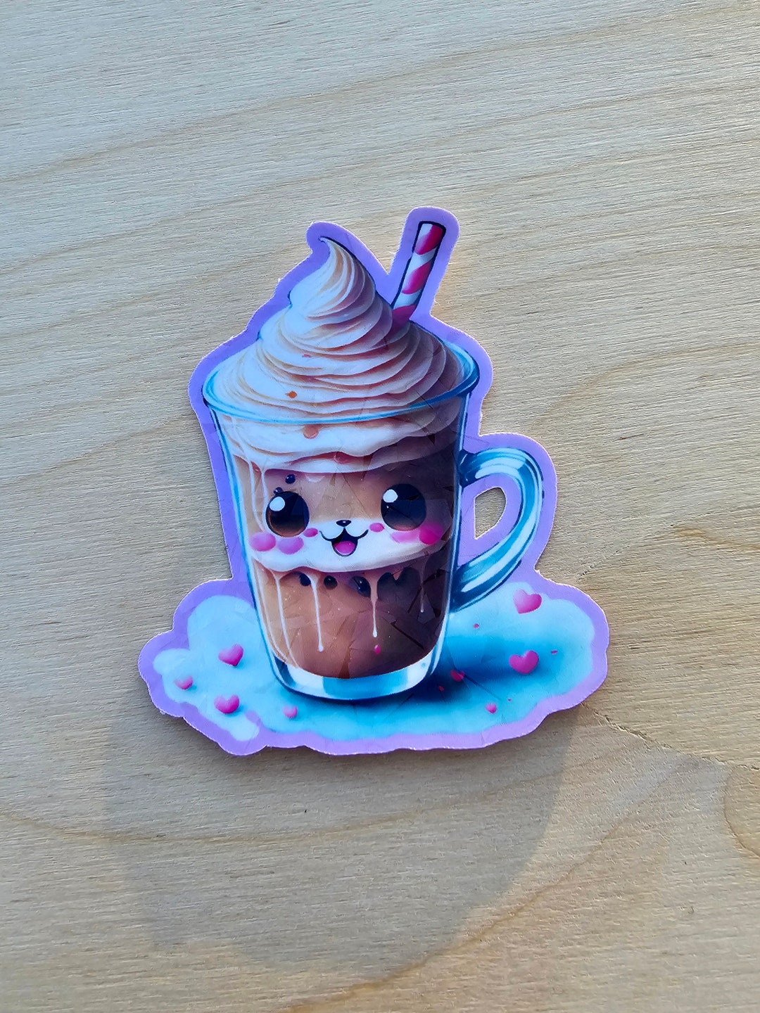 Cappuccino Emoji Sticker Holographic - Etsy