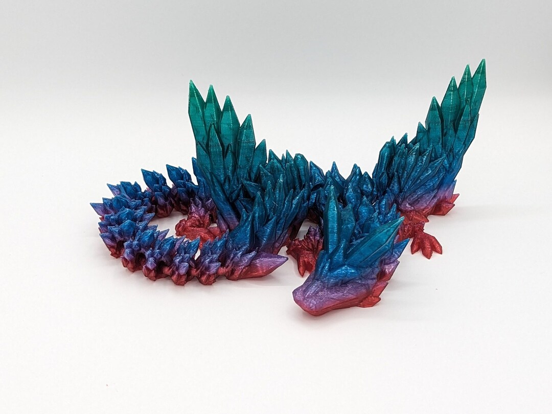 Crystal Dragon Articulating Fidget Toy 18" Multiple Options - Etsy