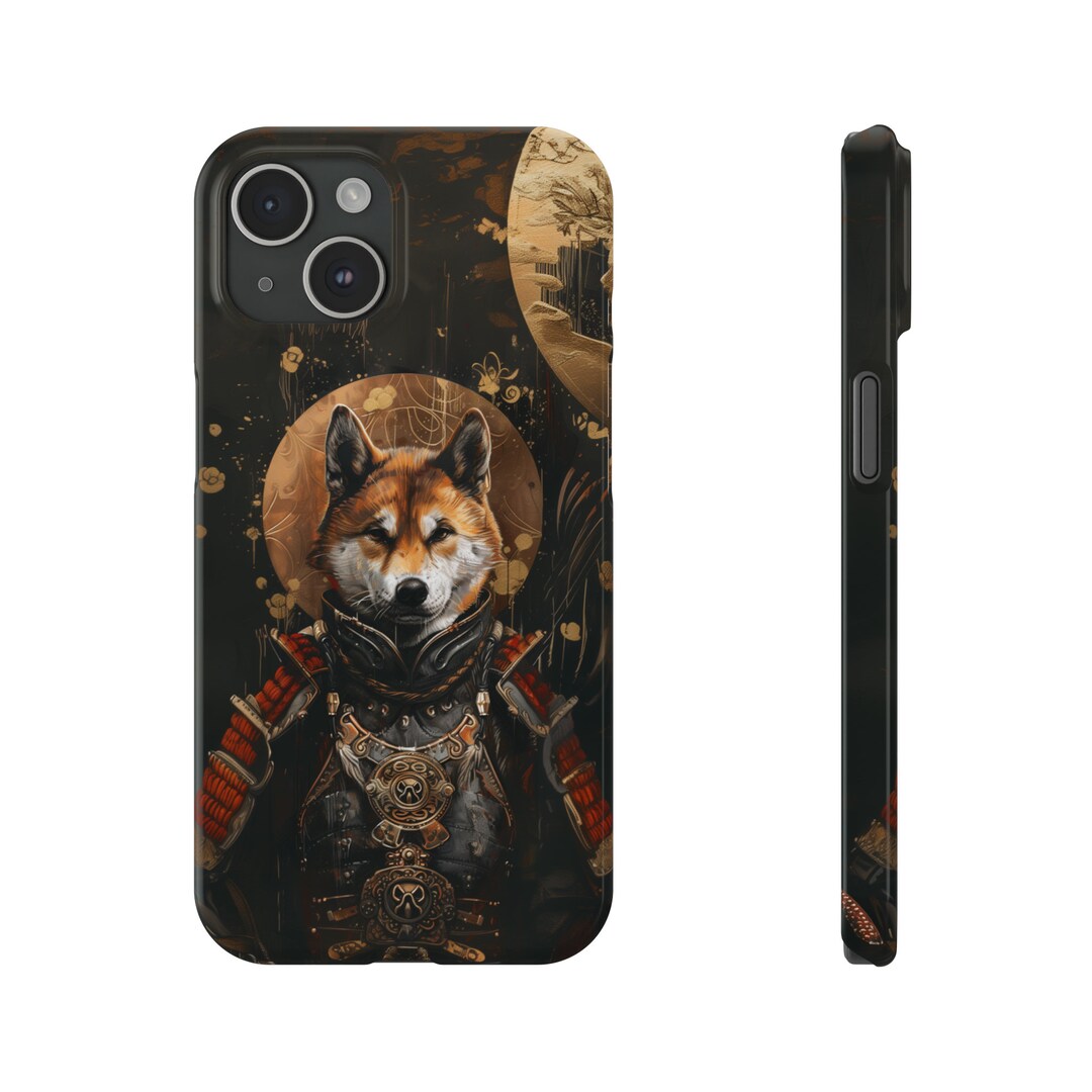 Japanese Art Style, Samurai Shiba Inu, Dog Phone Case, for iPhone 15 ...