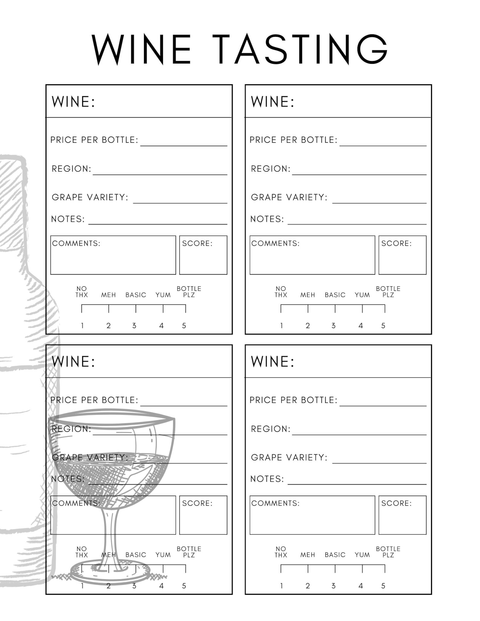 Wine Tasting Game Digital Download - Etsy