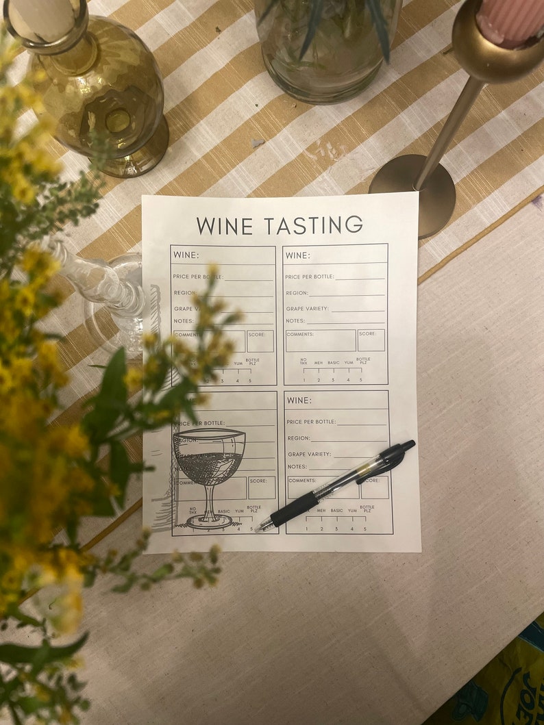 Wine Tasting Game Digital Download - Etsy