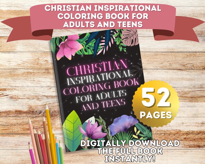 Christian Inspirational Coloring Books for Adults and Teens, 108 Pages ...