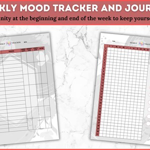 Mood Tracker Journal for Teenage Girls, Yearly, Monthly, Weekly, and ...