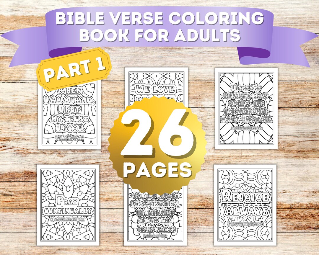 Bible Verse Coloring Book for Adults, Part One, 56 Pages of ...