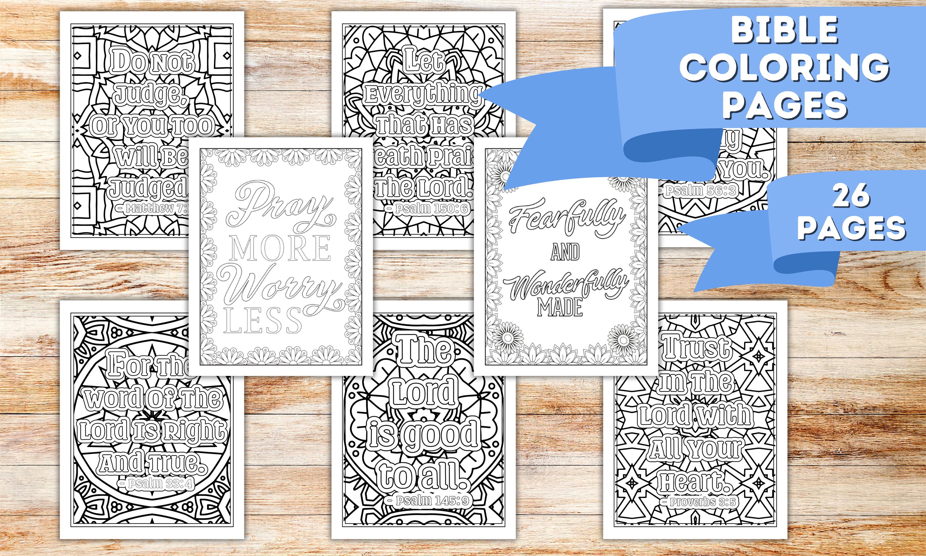 Bible Verse Coloring Book for Girls, Part Two, 56 Pages of ...