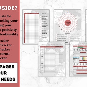 Mood Tracker Journal for Teenage Girls, Yearly, Monthly, Weekly, and ...