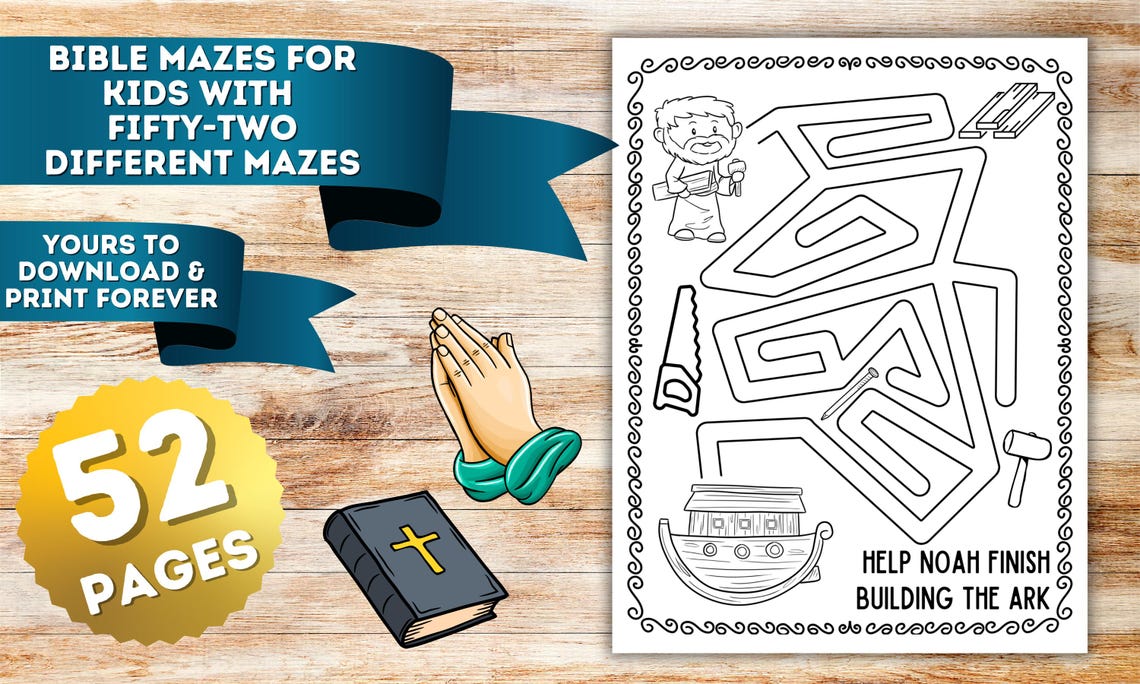 Bible Mazes for Kids, Vol 1, Part1, Over 50 Fun and Faith-filled Mazes ...
