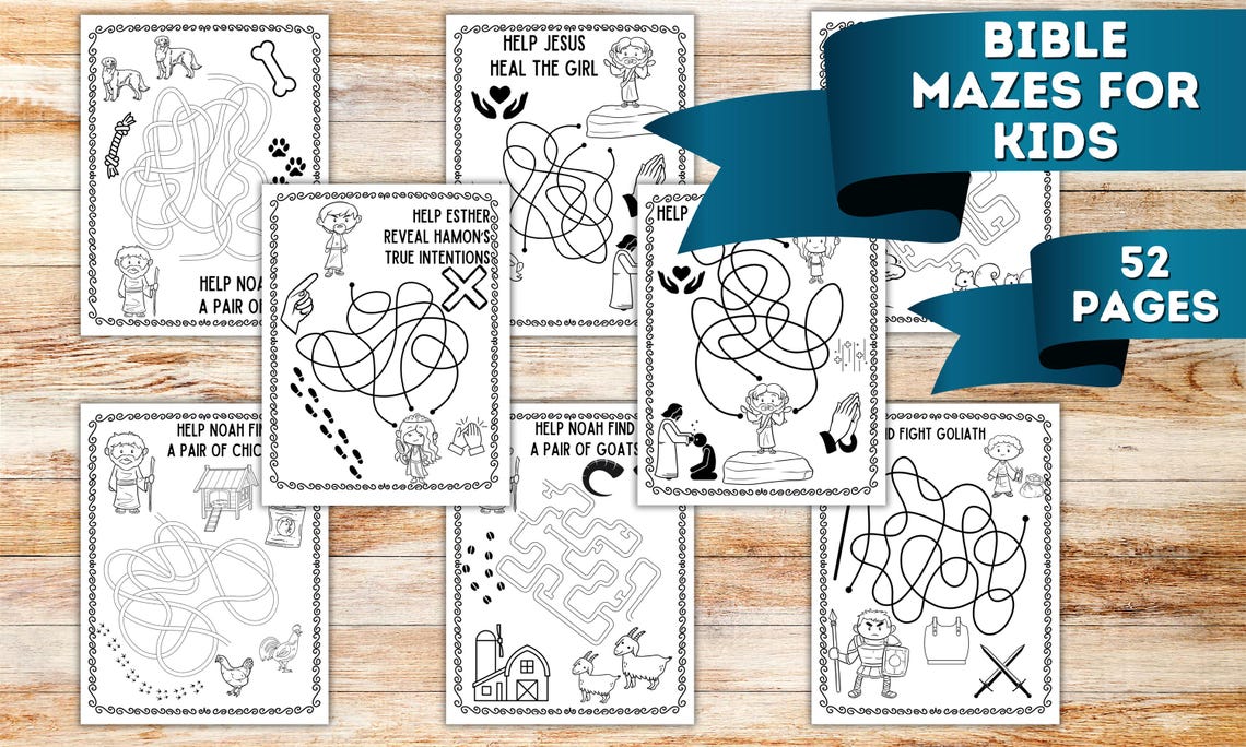 Bible Mazes for Kids, Vol 1, Part2, Over 50 Fun and Faith-filled Mazes ...