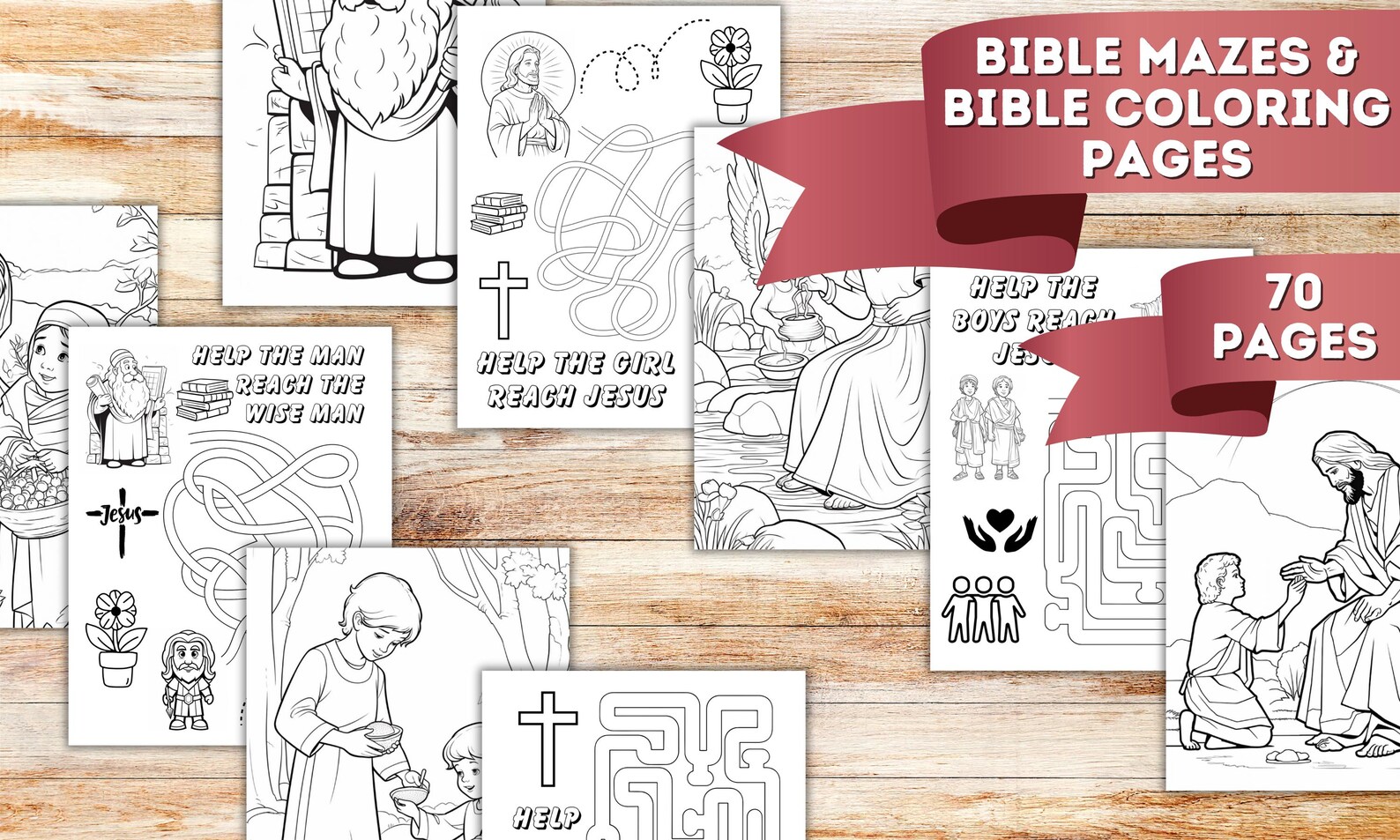 Bible Mazes for Kids and Coloring Book, Vol3, 70 Fun and Faith-filled ...
