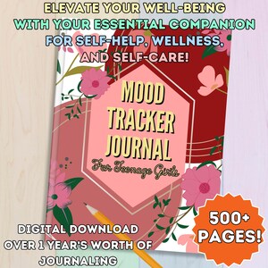 Mood Tracker Journal for Teenage Girls, Yearly, Monthly, Weekly, and ...