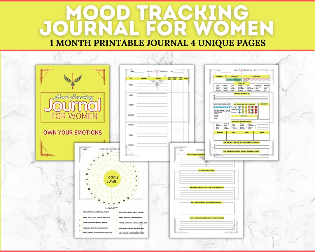 Mood Tracking Journal for Women, Own Your Emotions, Explore Emotions ...