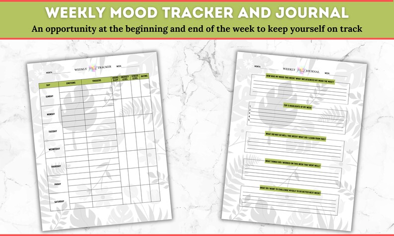 Mood Tracker Journal for Teens, Monthly, Weekly, and Daily Tracking ...