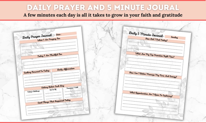 Letters to Thank God, One Month Printable Journal, 10 Unique Pages ...