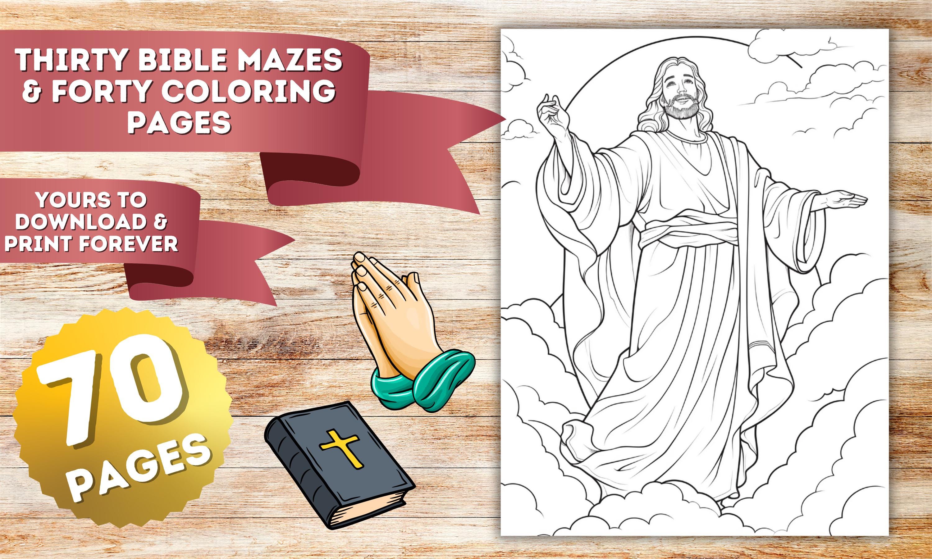 Bible Mazes for Kids and Coloring Book, Vol3, 70 Fun and Faith-filled ...