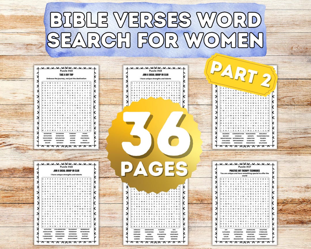 Bible Verses Word Search for Women Part 2, 36 Fun & Inspiring Puzzles ...
