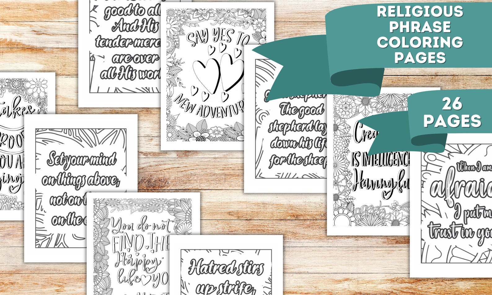 Religious Phrase Coloring Book for Girls, Part One 56 Pages ...