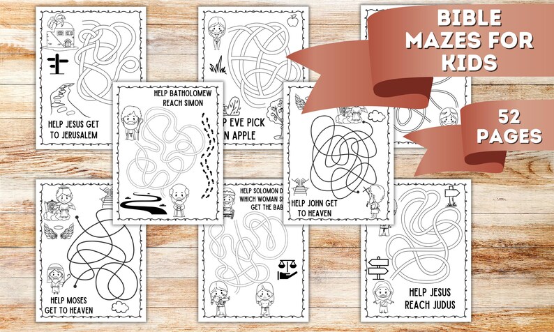 Bible Mazes for Kids Vol 2, Part1 52 Fun and Faith-filled Mazes an ...