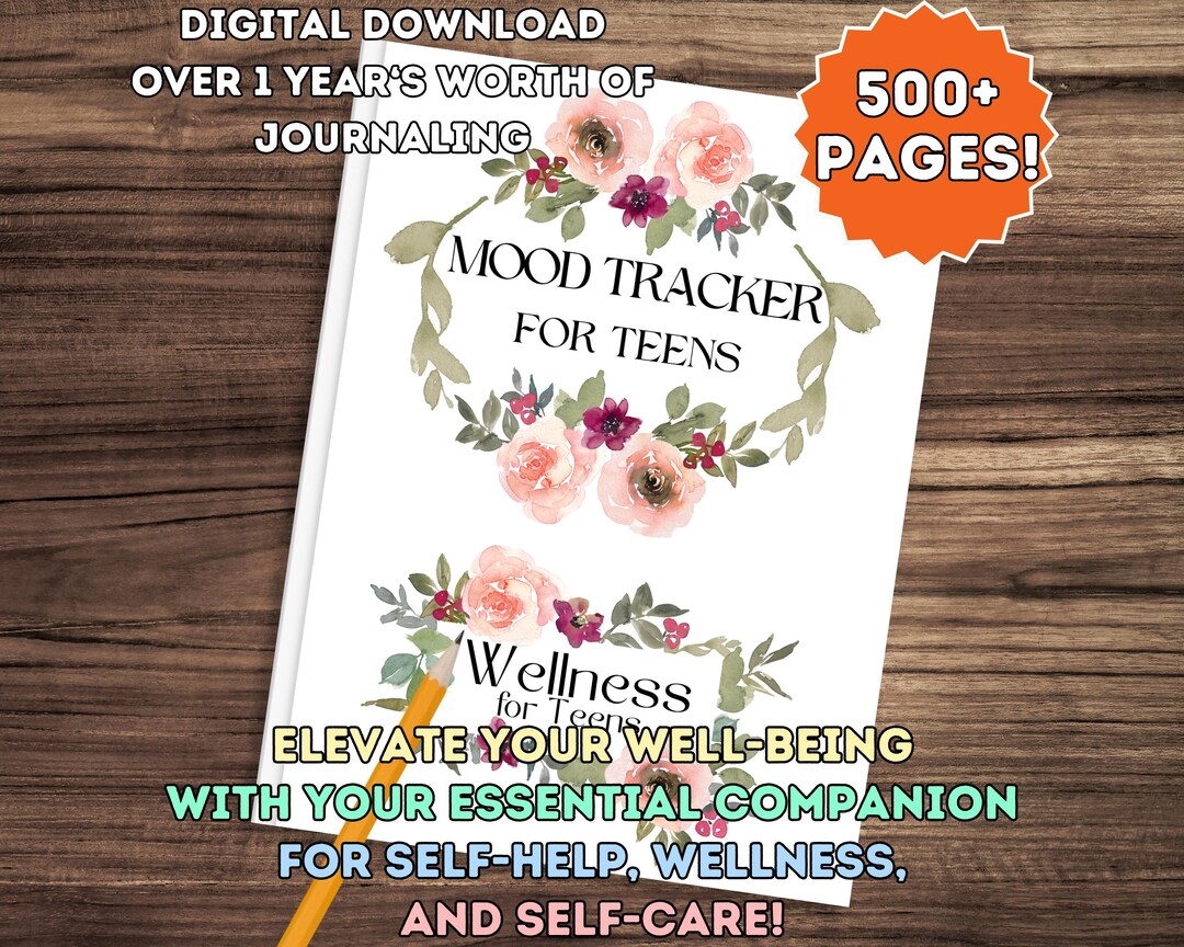 Mood Tracker for Teens, Wellness for Teens - Yearly Monthly Weekly and ...