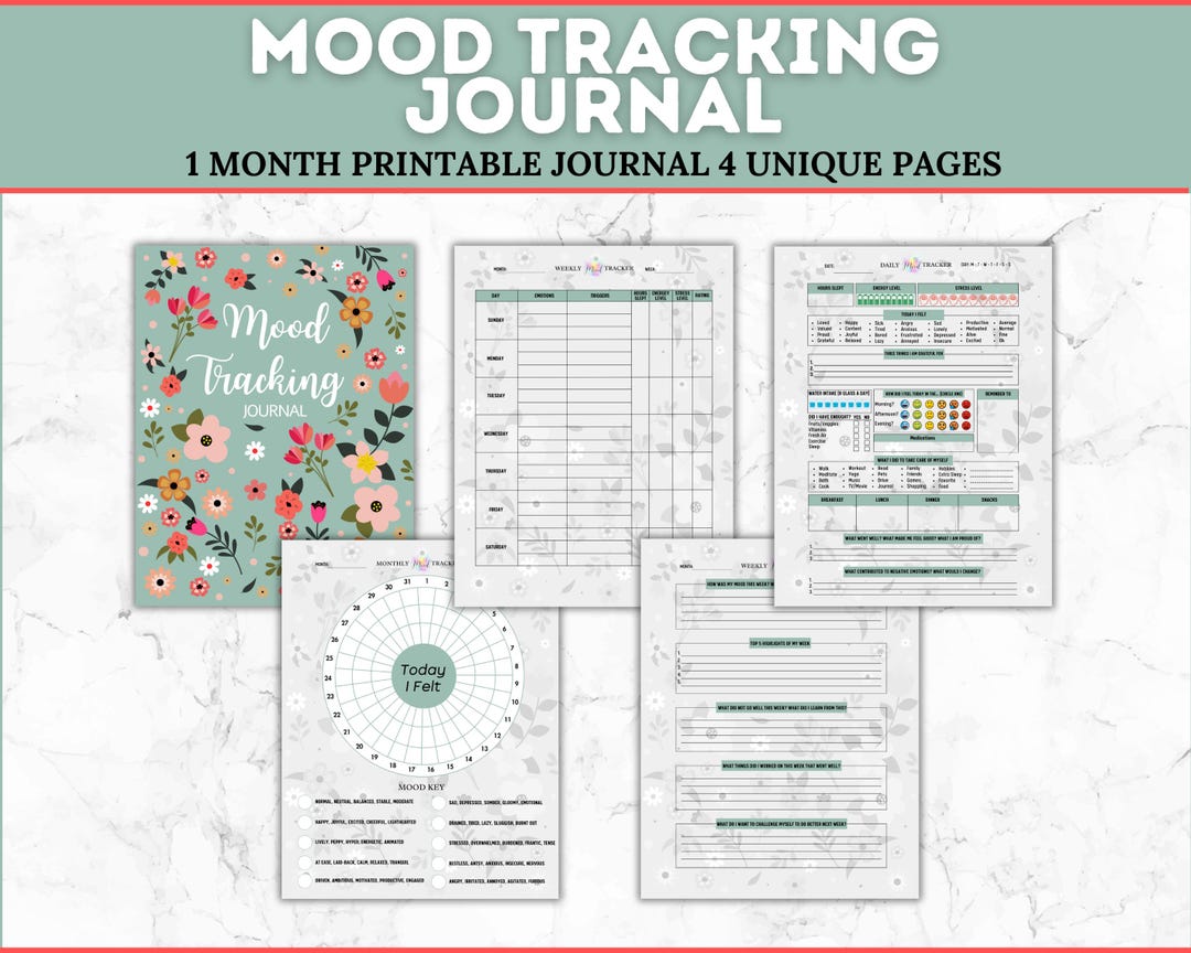 Mood Tracking Journal Explore Emotions, Reflect on Experiences, and ...