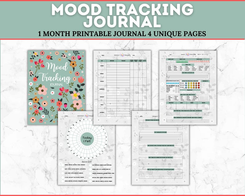 Mood Tracking Journal Explore Emotions, Reflect on Experiences, and ...
