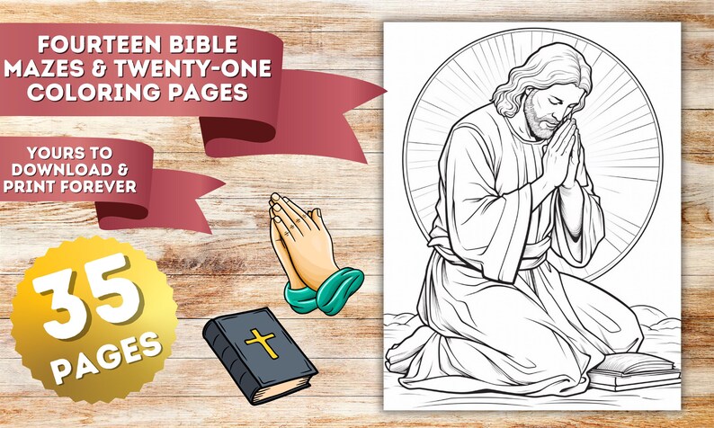 Bible Mazes for Kids and Coloring Book, Vol3, Part2, 35 Fun and Faith ...