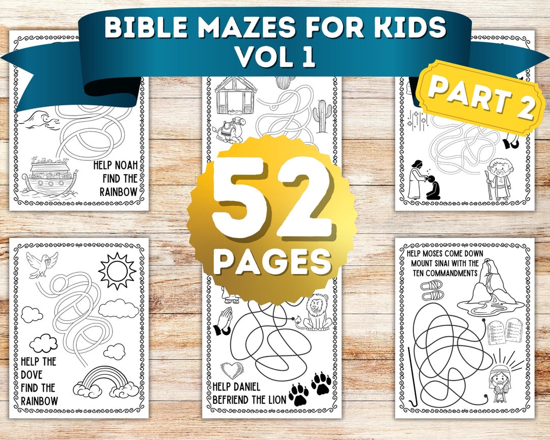 Bible Mazes for Kids, Vol 1, Part2, Over 50 Fun and Faith-filled Mazes ...