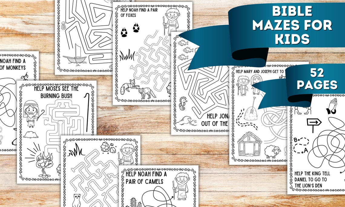 Bible Mazes for Kids, Vol 1, Part2, Over 50 Fun and Faith-filled Mazes ...