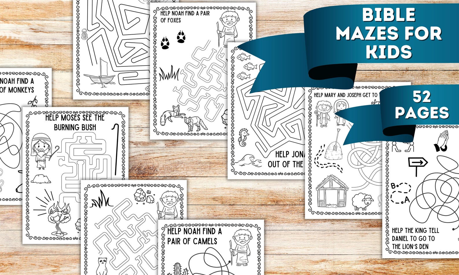 Bible Mazes for Kids, Vol 1, Part2, Over 50 Fun and Faith-filled Mazes ...
