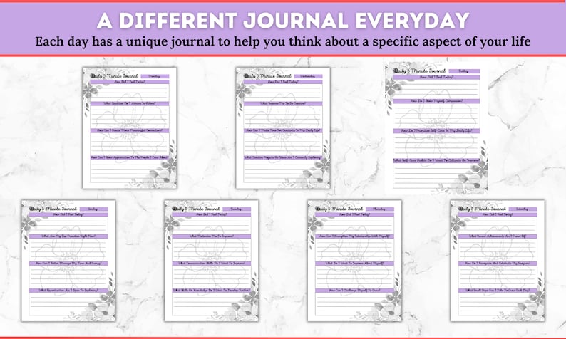 5 Minute Gratitude Prayer Journal, 1 Month Printable Journal, 10 ...
