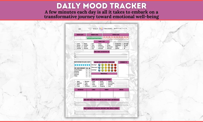 Control Your Mood for Teens, Monthly, Weekly, and Daily Tracking ...
