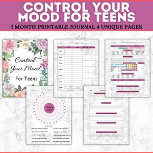 Control Your Mood for Teens, Monthly, Weekly, and Daily Tracking ...