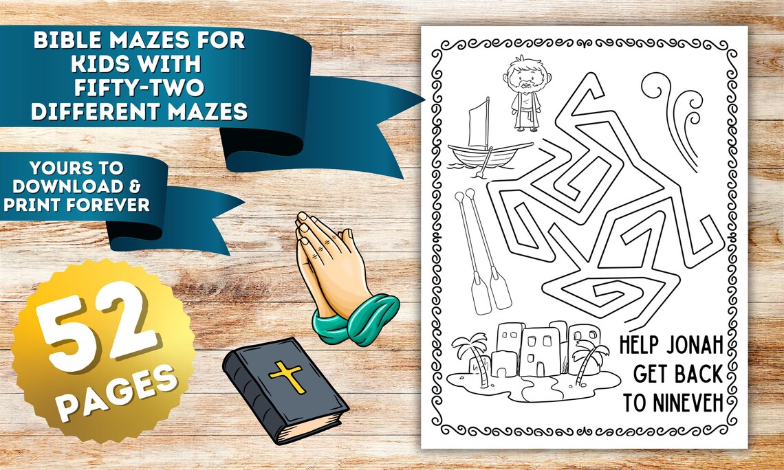 Bible Mazes for Kids, Vol 1, Part2, Over 50 Fun and Faith-filled Mazes ...