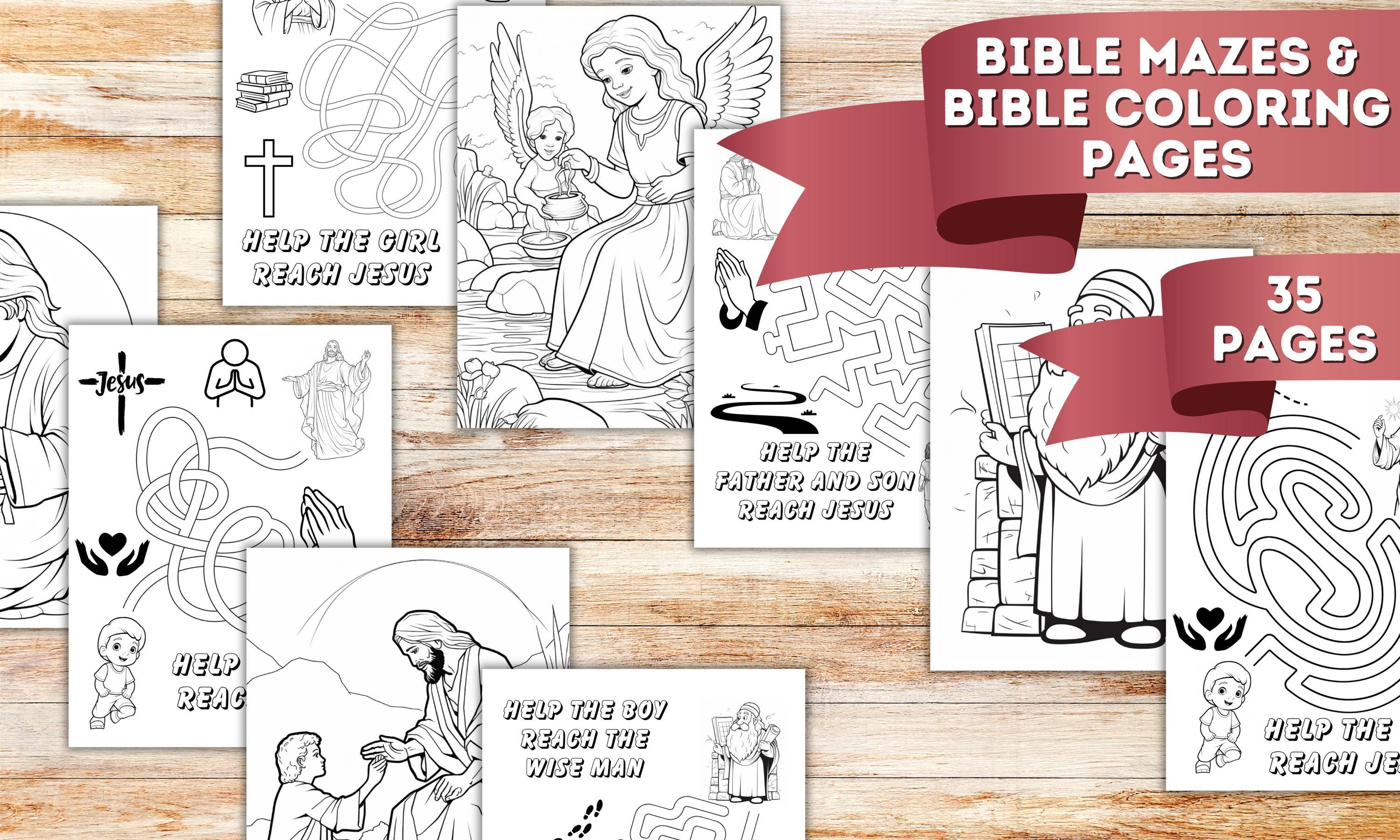 Bible Mazes for Kids and Coloring Book, Vol3, Part2, 35 Fun and Faith ...