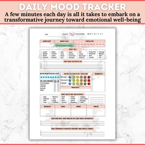 Mood Tracker for Teens, Wellness for Teens, Monthly Weekly and Daily ...