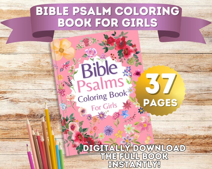 Bible Psalms Coloring Book for Girls, 108 Pages of Inspirational Bible ...