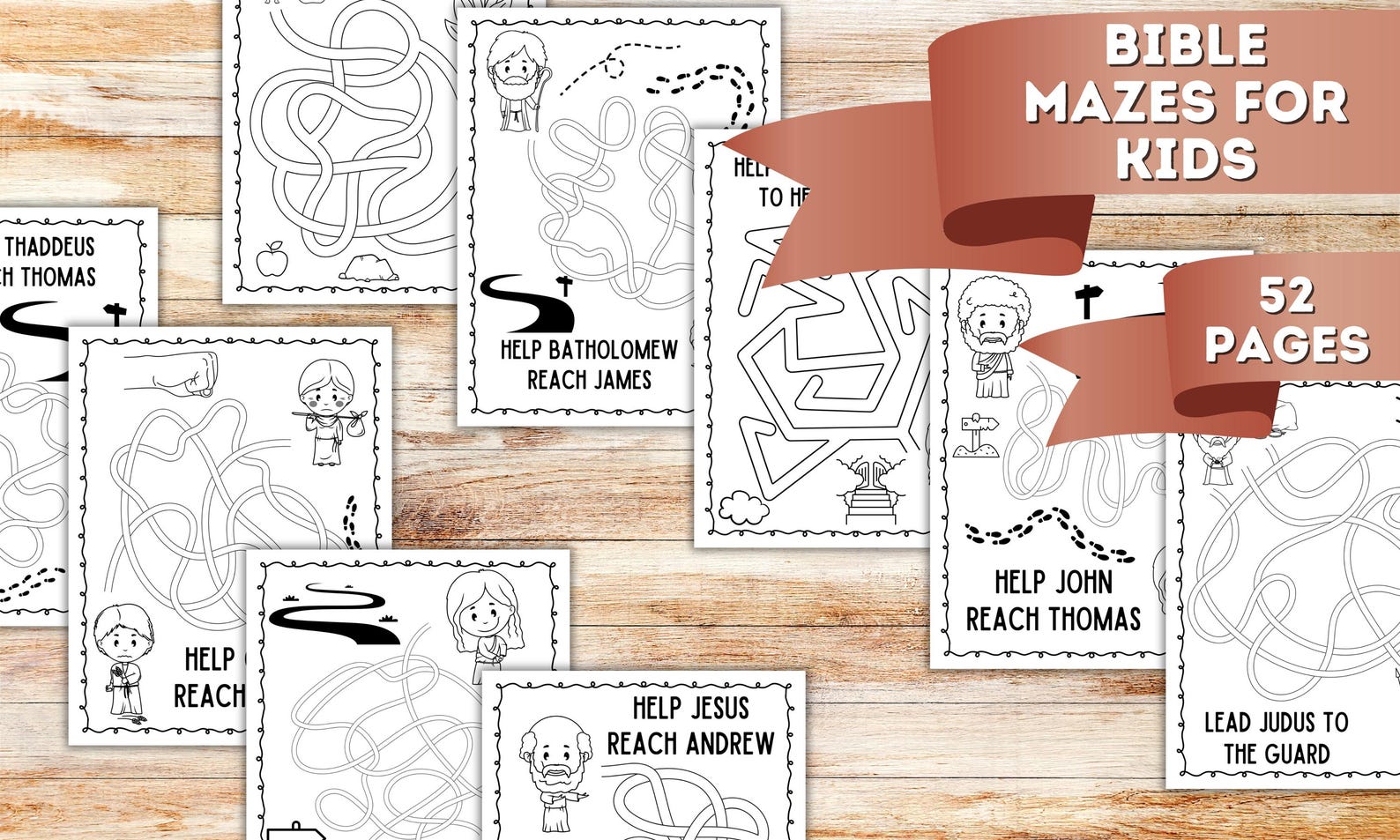 Bible Mazes for Kids Vol 2, Part1 52 Fun and Faith-filled Mazes an ...
