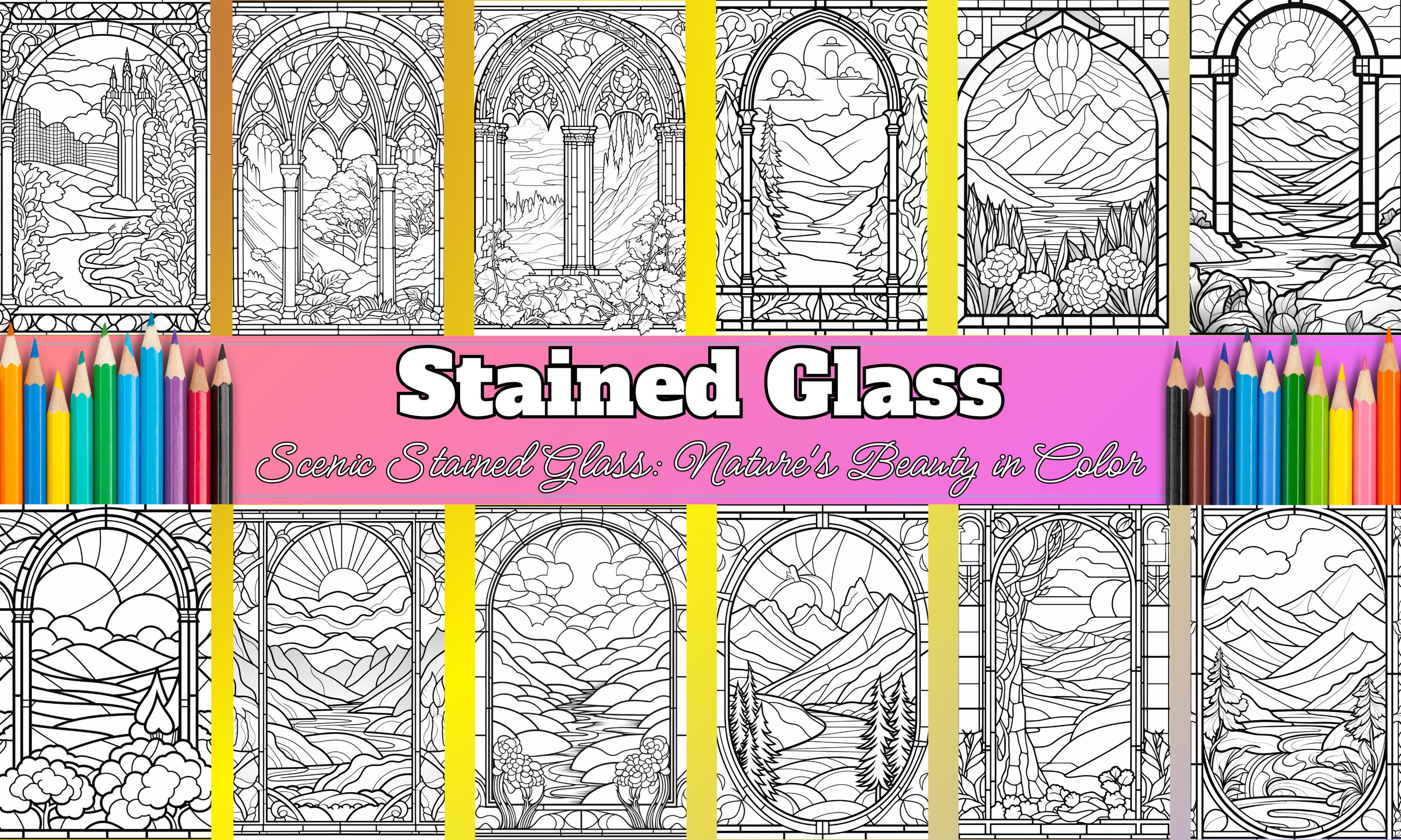 Scenic Stained Glass Part 2 Landscapes in Color 50 Nature-themed ...