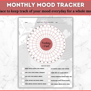 Mood Tracker Journal for Teenage Girls, Yearly, Monthly, Weekly, and ...