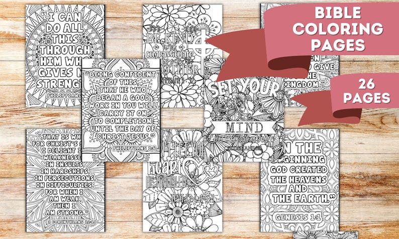 Christian Inspirational Coloring Book for Adults and Teens, Part One ...