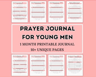 Prayer Journal for Teen Girls, One Month Printable Journal, 10 Unique ...