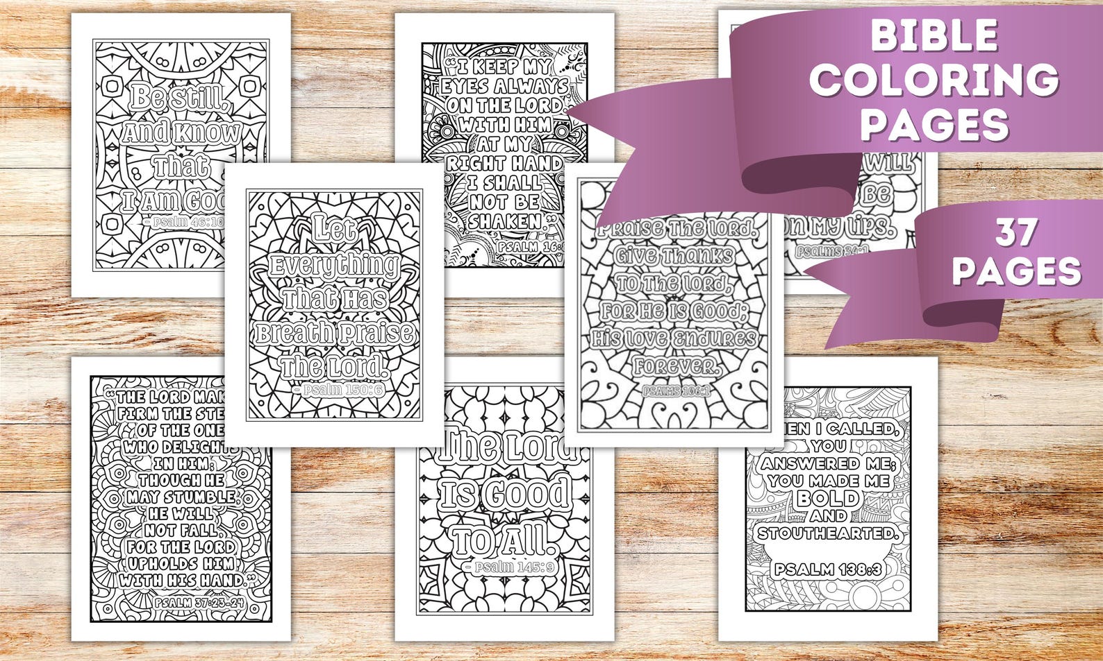 Bible Psalms Coloring Book for Girls, 108 Pages of Inspirational Bible ...