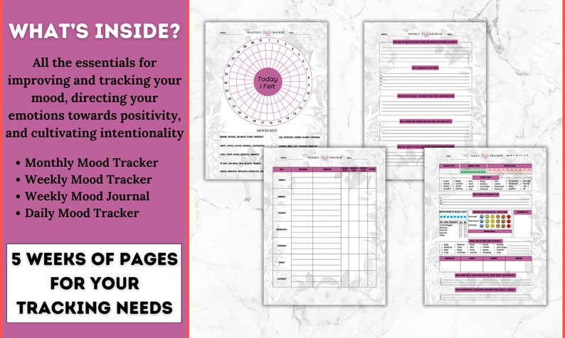 Control Your Mood for Teens, Monthly, Weekly, and Daily Tracking ...