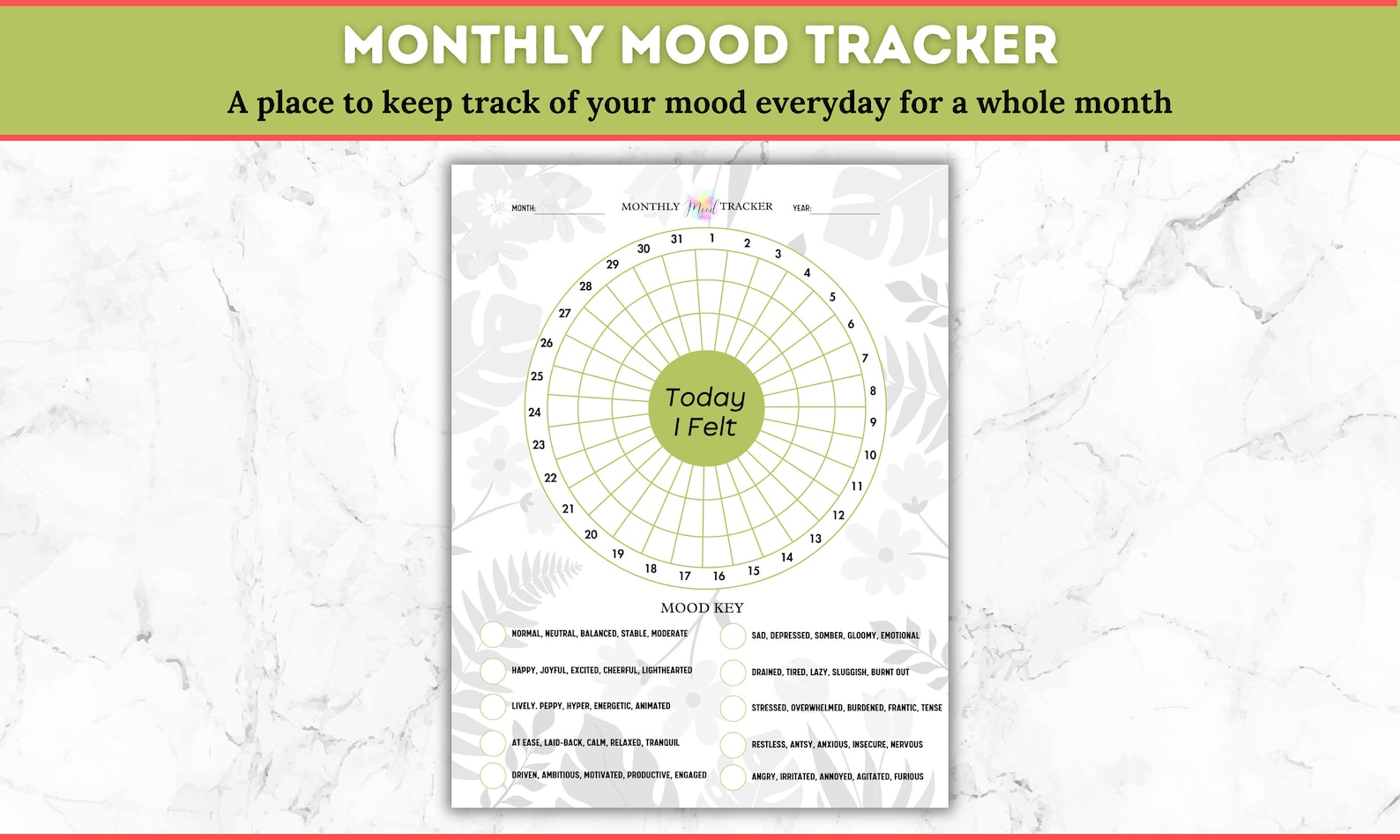 Mood Tracker Journal for Teens, Monthly, Weekly, and Daily Tracking ...