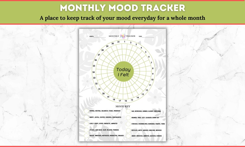 Mood Tracker Journal for Teens, Monthly, Weekly, and Daily Tracking ...