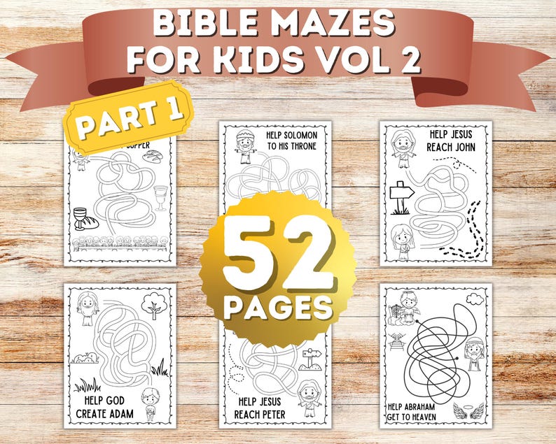 Bible Mazes for Kids Vol 2, Part1 52 Fun and Faith-filled Mazes an ...